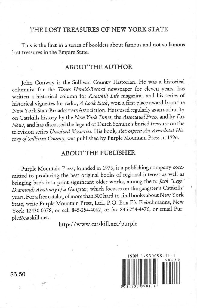 Dutch Schultz and His Lost Caskill Treasure by John Conway – Sullivan ...